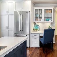 China Custom Shaker Style Complete Modular Kitchen Cabinet with Flat Edge Countertop Highly for sale