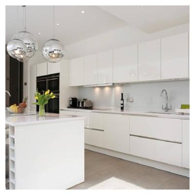 China MDF Door Material and Blum Hardware Combination Newest Modern Lacquer Kitchen Cabinet for sale