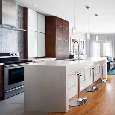 Cina Armadietti da cucina modulari in stile moderno con bordo piatto / bordo allentato in vendita