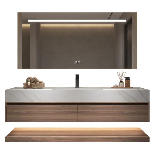 Quality Modern Style Customized Width Bathroom Furniture Wall Mounted Dresser Integrated for sale