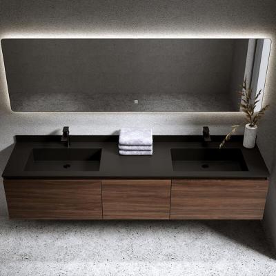 Quality Modern Style Customized Width Bathroom Furniture Wall Mounted Dresser Integrated for sale