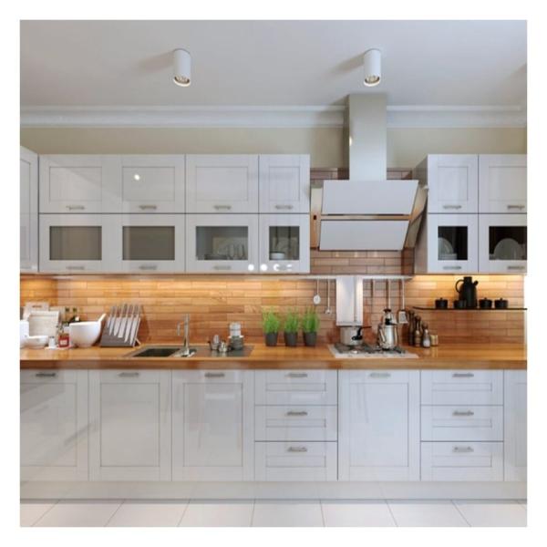 Quality Solid Maple Wood Modern White Shaker Kitchen Cabinets in Custom Simple Design for sale