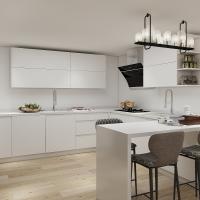 China Multi Apartment Composite Sink Hinge Modular Kitchen Cabinets with Drawer Basket for sale
