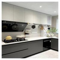 China Multi Apartment Composite Sink Hinge Modular Kitchen Cabinets with Drawer Basket for sale