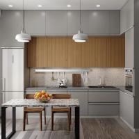 China Multi Apartment Composite Sink Hinge Modular Kitchen Cabinets with Drawer Basket for sale