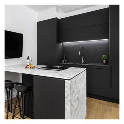 China Modulaire keukenkasten Korting Donkere melamine borddeuren voor grote keukens Te koop