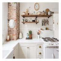 China Modern White Solid Wood Glass Panel Cabinets Space-Saving Solution for Small Kitchens for sale