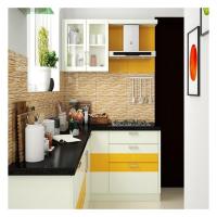 China Modern White Solid Wood Glass Panel Cabinets Space-Saving Solution for Small Kitchens for sale