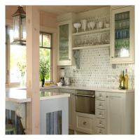 China Modern White Solid Wood Glass Panel Cabinets Space-Saving Solution for Small Kitchens for sale