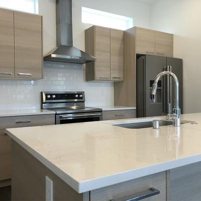 China Complete Glossy Melamine Board Kitchen Cabinet Set with Flat Edge Countertop Edging for sale