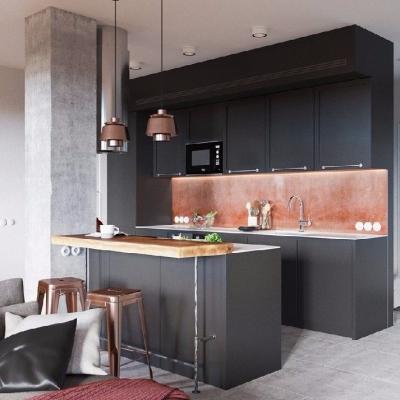 Cina Arredamento da cucina a carcassa in cartone di melamina ad alto lucido con accessori a cassetto in vendita