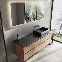 China Rectangle Customized Size Apartment Modern Style Bathroom Vanity Set Customized Order for sale