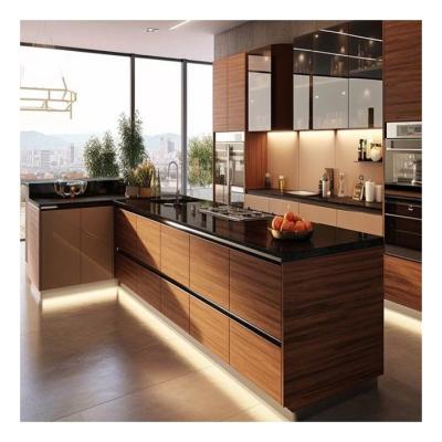 China Moderne minimalistische plank massief houten kasten met aangepaste kleur en glazen fronten Te koop