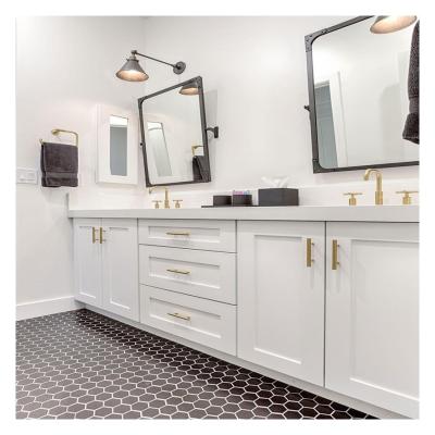 China end Shaker Design White Lacquer Bathroom Vanity Included Basin for Modern Style Apartment for sale