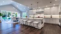 China Custom Design Easy Clean Modular Kitchen Wall Cabinets with Artificial Marble Countertop for sale