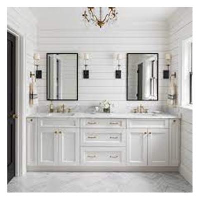 China Shaker Style Solid Wood Bathroom Vanity Cabinet with Lacquer Surface Treatment and Sink for sale