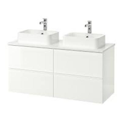 Chine Vanité de salle de bain flottante blanche personnalisable avec plafond en marbre faux dans le style de design européen à vendre