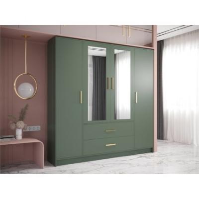 China Modern Design Roupas personalizadas Guarda-roupa com painel de porta de vidro preto e laca de espelho à venda