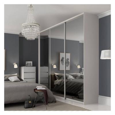 China Modern Design Roupas personalizadas Guarda-roupa com painel de porta de vidro preto e laca de espelho à venda