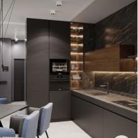 China Quartz Stone Countertop Customized Kitchen Cabinets with Waterproof Fireproof Feature for sale