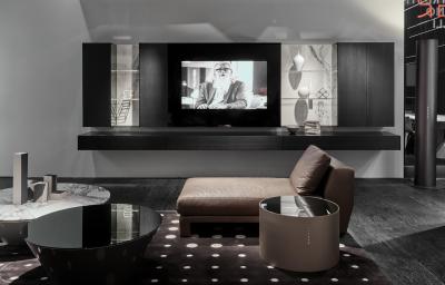 China Wood Style PANEL Living Room TV Unit and Coffee Table Set for Apartment Entertainment for sale