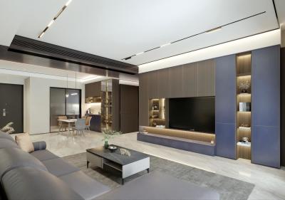 China Wood Style PANEL Living Room TV Unit and Coffee Table Set for Apartment Entertainment for sale