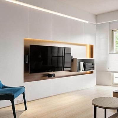 Cina Unità di supporto TV montata a muro regolabile in legno per il design di salotti moderni di lusso in vendita