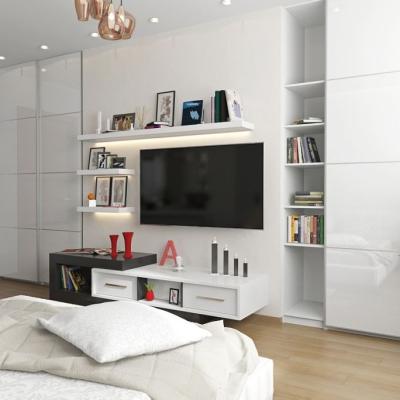 Cina Unità di supporto TV montata a muro regolabile in legno per il design di salotti moderni di lusso in vendita