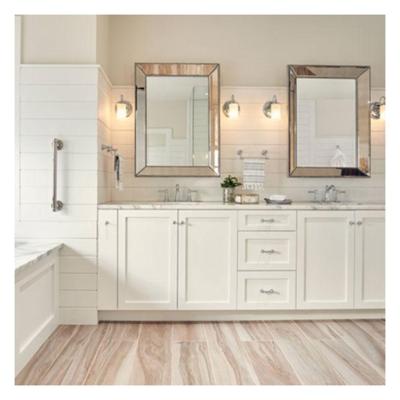 China Shaker Style White Lacquer Super Waterproof Large Size Bathroom Cabinet Vanity Combo for sale