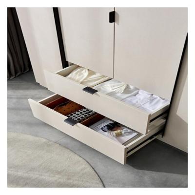 China Master Bedroom White Solid Wood Wardrobe with Dressing Table in Lacquered Finish for sale