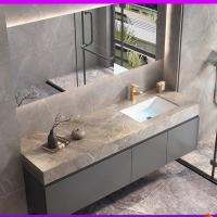 China Customizable Waterproof Solid Wood Bathroom Vanity Cabinet with Silver Mirror and Sink for sale