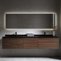 China Customizable Waterproof Solid Wood Bathroom Vanity Cabinet with Silver Mirror and Sink for sale
