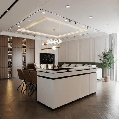 China Moderne Quartz Stone Countertop Italiaanse meubels voor slim vouwbare kleine keukenkasten Te koop