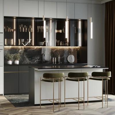 Cina Unità di cucina Materiale della carcassa del cartone di melamina Prefabbricato completo Disegni moderni in vendita