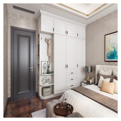 China Home Furniture Wooden Lacquer Sliding Door Wardrobe for Customized Size in Modern White for sale