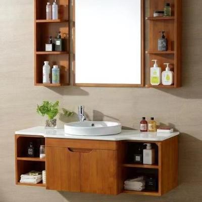 Cina Modern Round Led Mirror Sliding Solid Wood Cabinet Combo Bagno Lavabo con Materiali in vendita