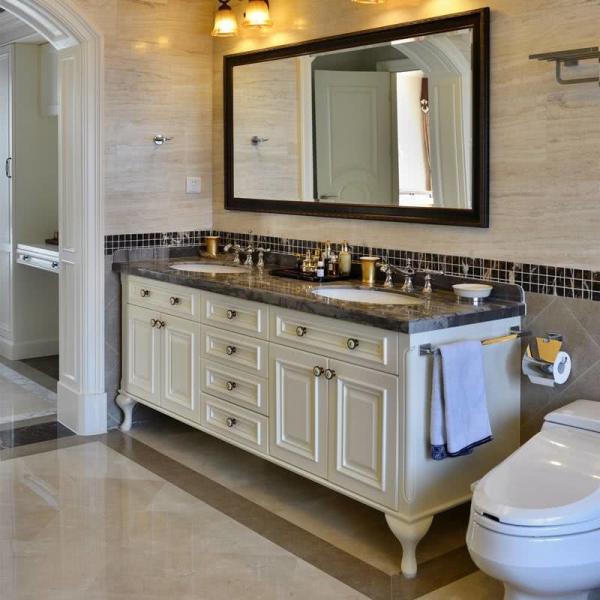 Quality European Style Bathroom Vanity with Handle-Free Design and Customized Color for sale