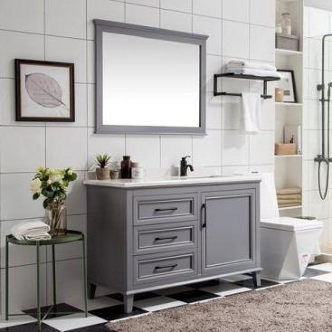 Quality Acrylic Door Panel Surface Treatment Hotel Bathroom Vanity Cabinet for Apartment for sale