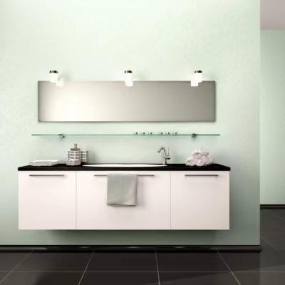 China Organize Your Bathroom with YALIG Custom Vanity Cabinet Double Sink and Silver Mirror for sale