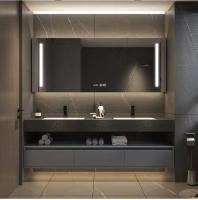 China YALIG Rectangle Black Lacquer Storage Bathroom Mirror Cabinet with Customized Designs for sale