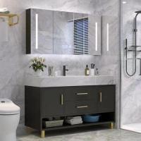 China YALIG Rectangle Black Lacquer Storage Bathroom Mirror Cabinet with Customized Designs for sale