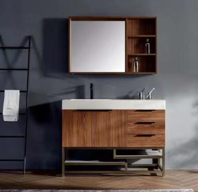 China Solid Wood Cabinet Vanity for Small Toilets Includes Mirror and Countertop from YALIG for sale