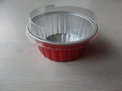 Китай сотейник фольги выпечки 150ml Dishes индивидуал упакованный с формой пластичной крышки красной покрынной круглой продается
