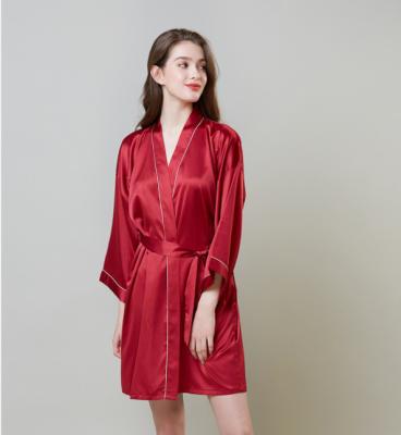 Cina vestito sexy dalla camicia da notte della seta di gelso di sera del collo a V del ODM 150-200Gsm per le donne in vendita
