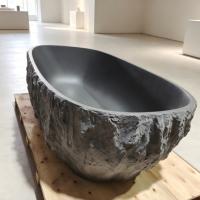 China Mold Resistant Bathroom Solid Surface Bathtub Volcanic Rock Effect Stand Alone for sale