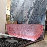 China Mold Resistant Bathroom Solid Surface Bathtub Volcanic Rock Effect Stand Alone for sale