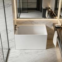 China Luxury Bathroom rectangular Square Freestanding Tub Solid Surface Repairable for sale