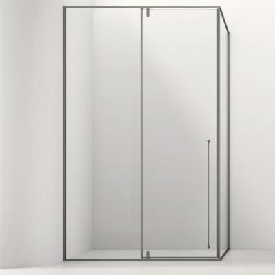 China Brushed Frame Walk In Glass Shower Enclosure Space Saving Swing Door ODM for sale