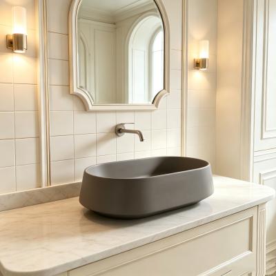 China Commercial Countertop Bowl Basin Vessel Sink Stain Resistance Artificial Stone for sale