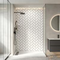 China Herringbone Solid Sheet Shower Walls Panel No Grout OEM for sale